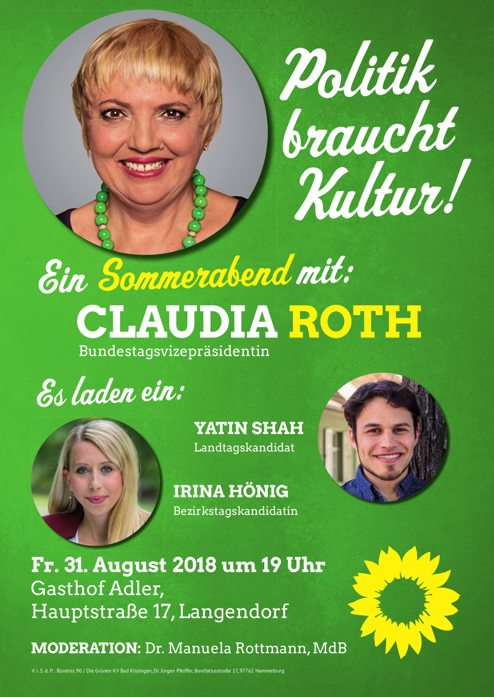 "Politik brauch Kultur!" Ein Sommerabend mit Claudia Roth am 31.8. in ...